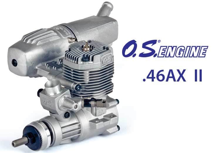 מנוע שתי פעימות דגם OS 46 AX II כולל משתיק לטיסנים