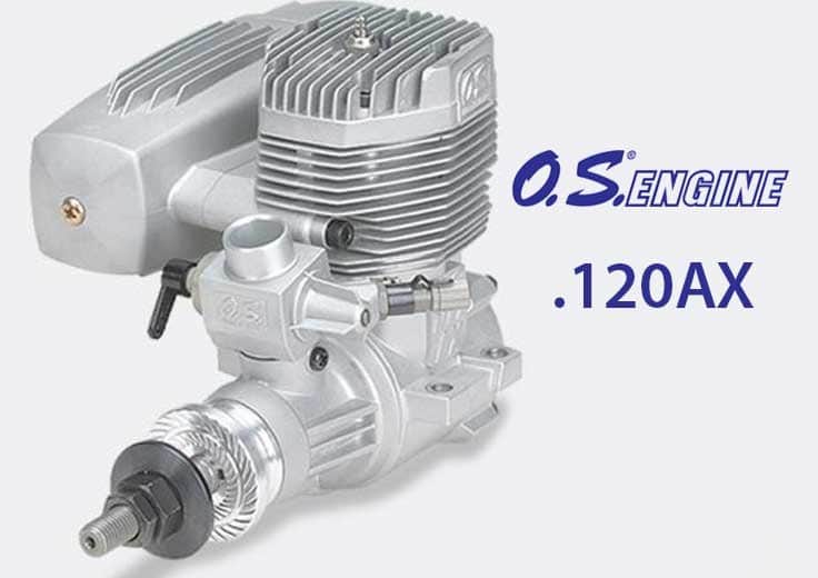 מנוע שתי פעימות דגם OS 120 AX כולל משתיק לטיסנים